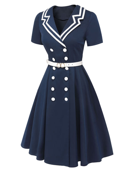 [Prevendita] Abito doppiopetto in stile marinaio blu scuro anni '50 ...