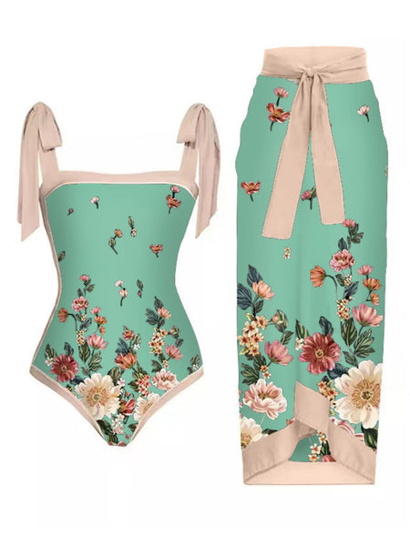 Costumi intero e copricostume floreale vintage anni '50 – Retro-Stage.it